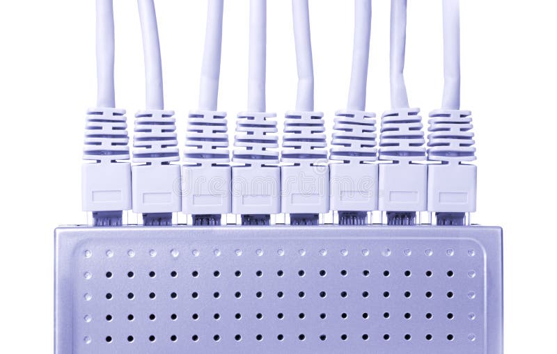 Router, Commutator, Switchboard with the Connected Stock Photo - Image ...