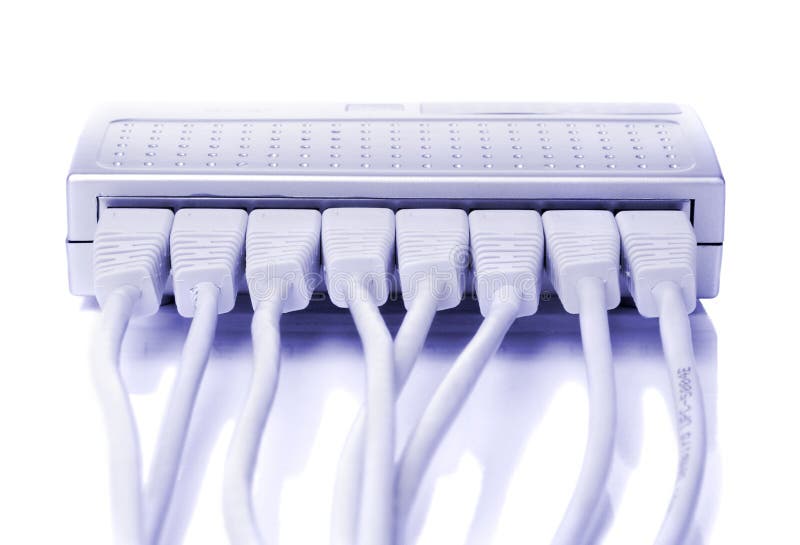 Router, Commutator, Switchboard with the Connected Stock Photo - Image ...