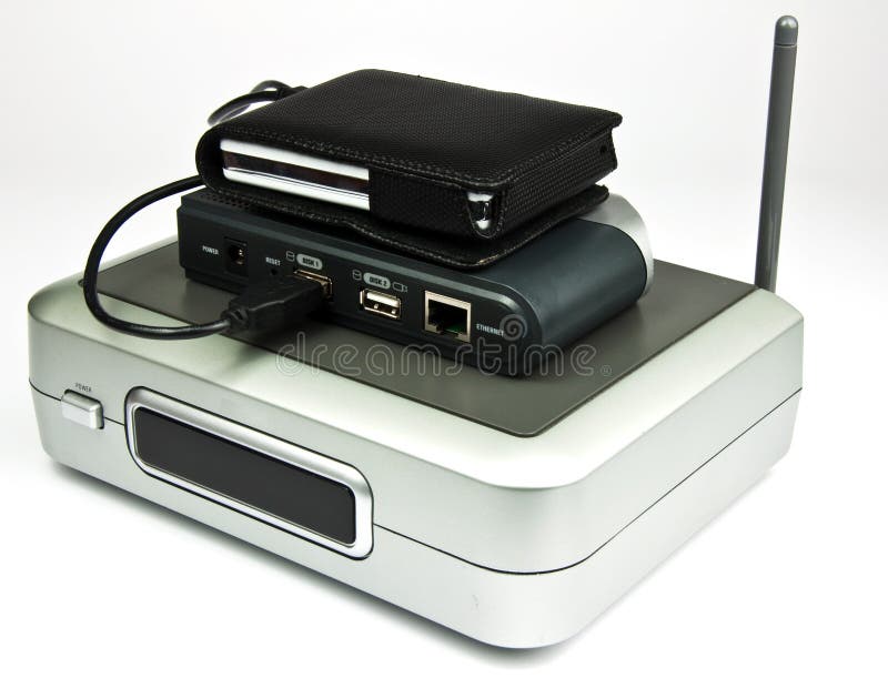 Router Connected To External Remote Media Stock Photo - Image of data ...