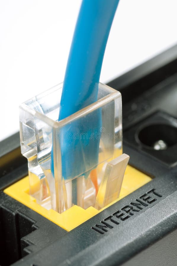 Router with Connecting Cables To Secure LAN Stock Photo - Image of port ...