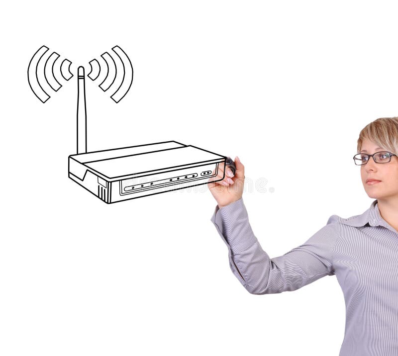 Router Del Disegno Della Donna Immagine Stock - Immagine di ...