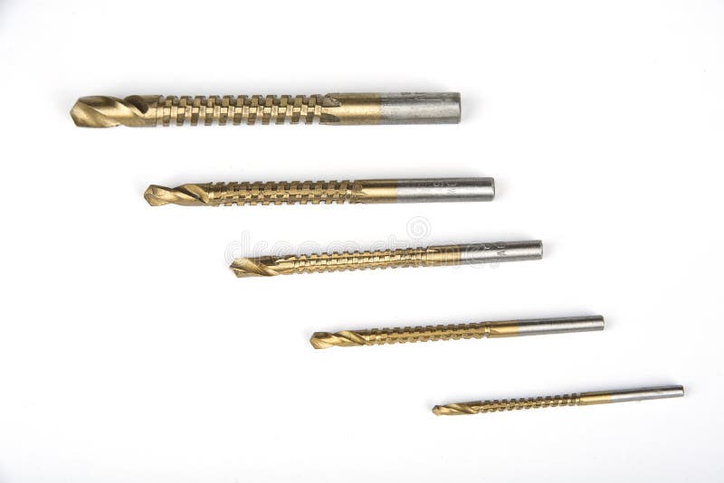 Router Drill Machine Bit Set on a White Background Stock Photo - Image ...