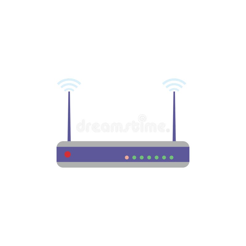 Router Flat Design Isolated Stock Illustration - Illustration of white ...
