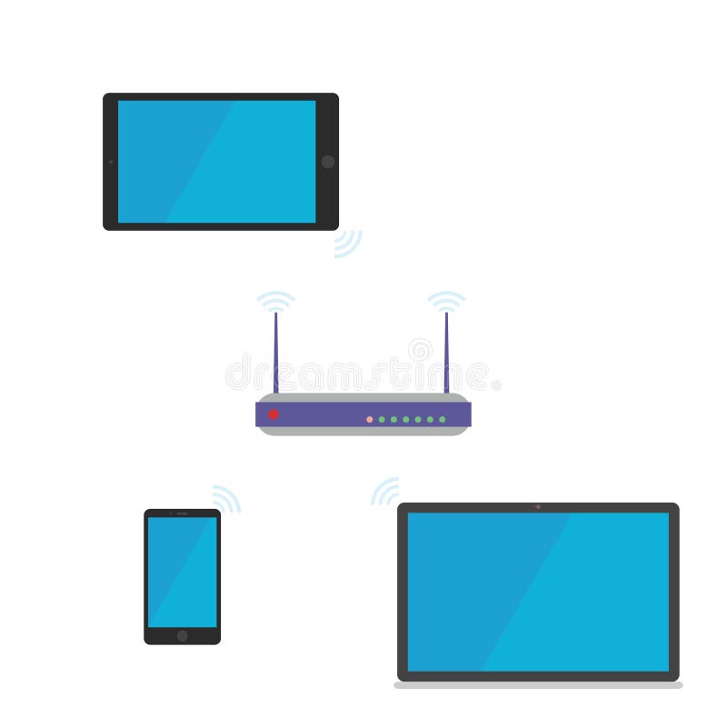 Router Flat Design Isolated. Wifi Networking Concept Stock Illustration ...