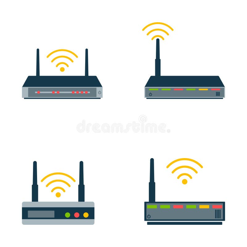 Router Flat Icon. Vector Router. Router and Signal Symbol Stock Vector ...