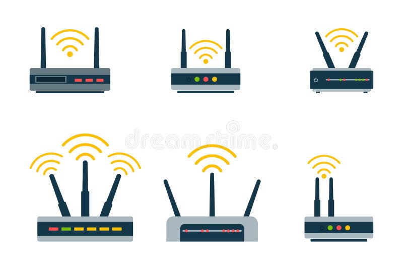 Router Flat Icon. Vector Router. Router and Signal Symbol Stock Vector ...
