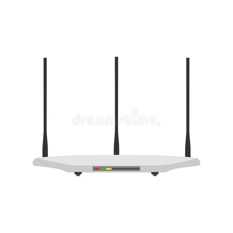 Router Front View Vector Icon Connection Access Isolated White ...