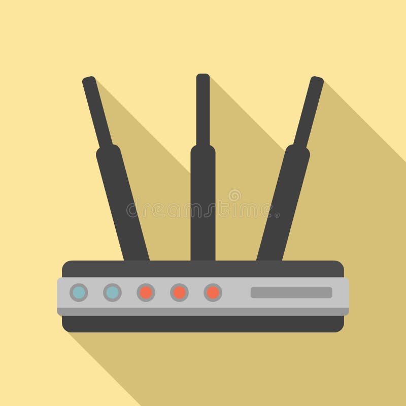 Router Hub Icon, Flat Style Stock Vector - Illustration of connection ...