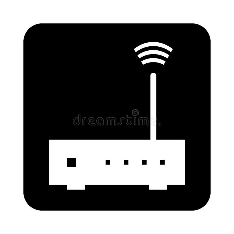 Router icon on black stock illustration. Illustration of electronic ...
