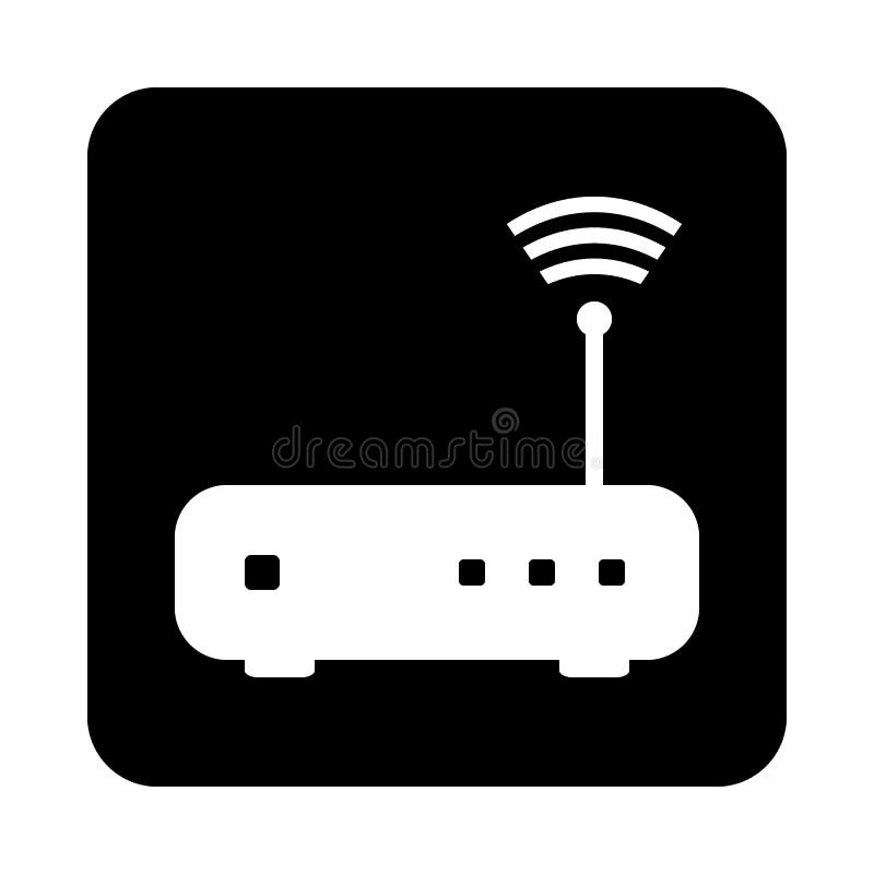 Router icon on black stock illustration. Illustration of business ...