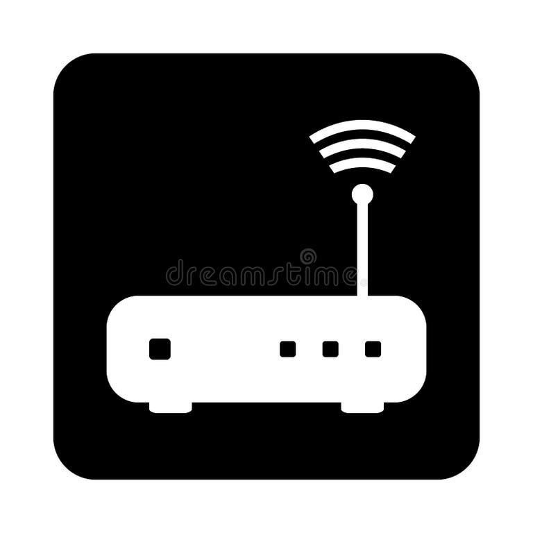 Router icon on black stock illustration. Illustration of business ...