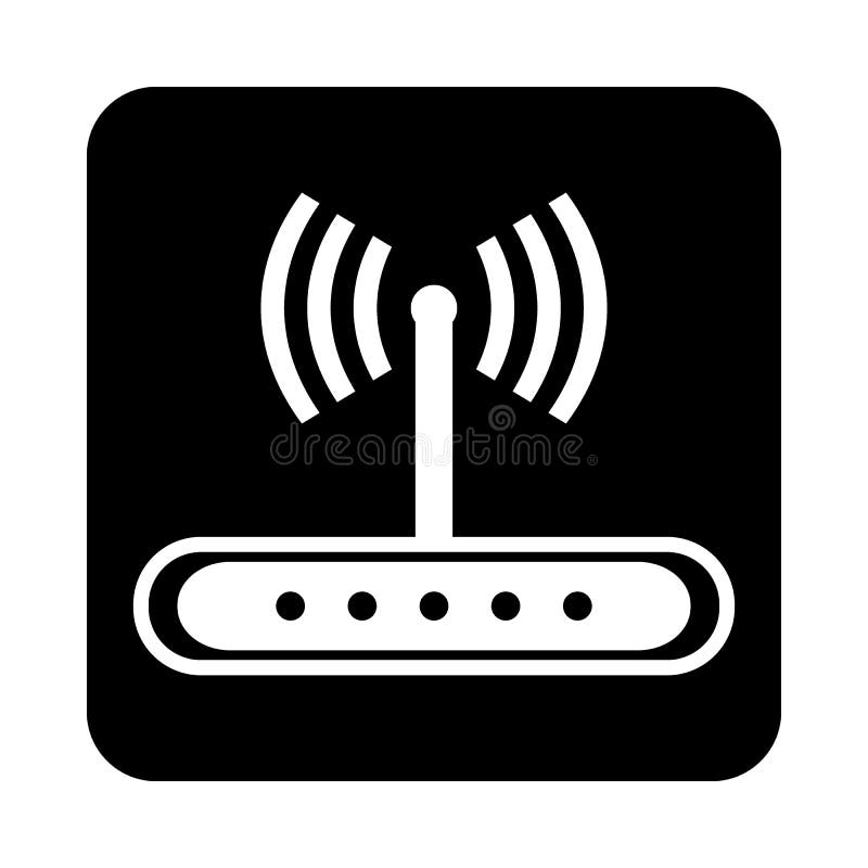 Router icon on black stock illustration. Illustration of sign - 162595533