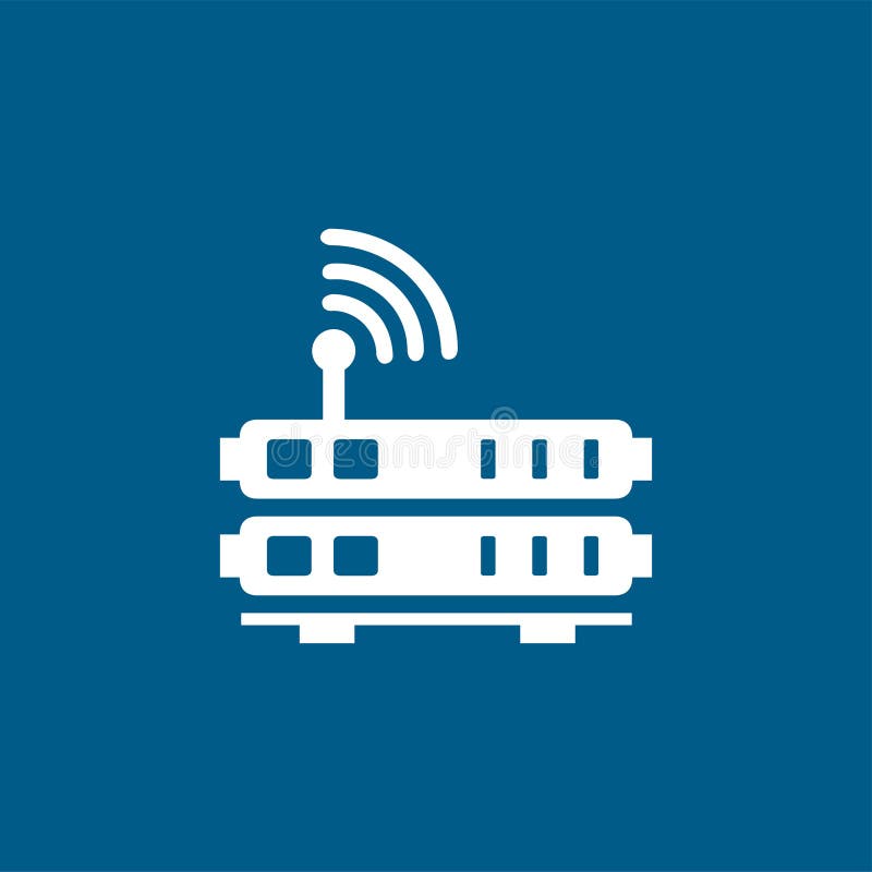 Router Blue Icon on White Background. Blue Flat Style Vector ...