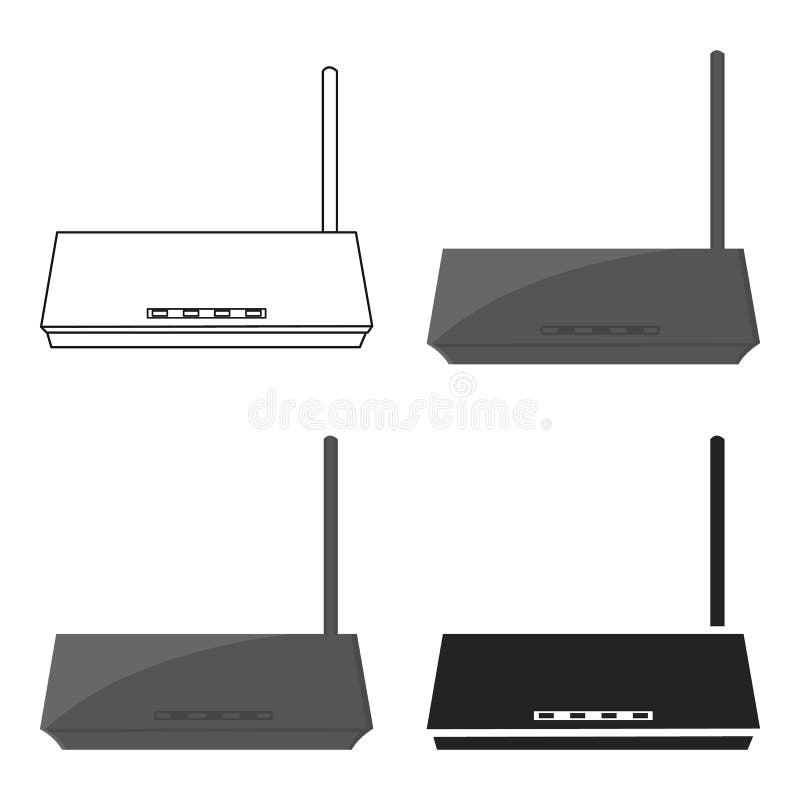 Router Icon in Cartoon Style on White Background. Personal Computer ...