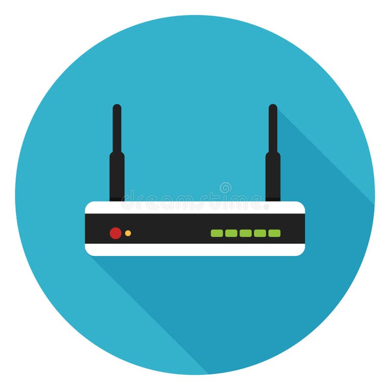 Router Icon in Flat Design. Stock Vector - Illustration of broadband ...