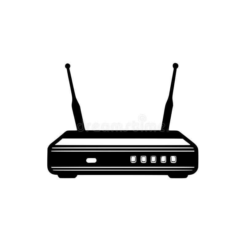 Router Icon. Internet Button and White Background Stock Illustration ...