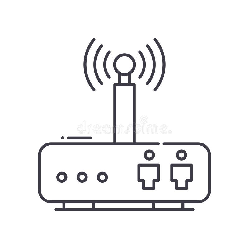 Router Icon, Linear Isolated Illustration, Thin Line Vector, Web Design ...