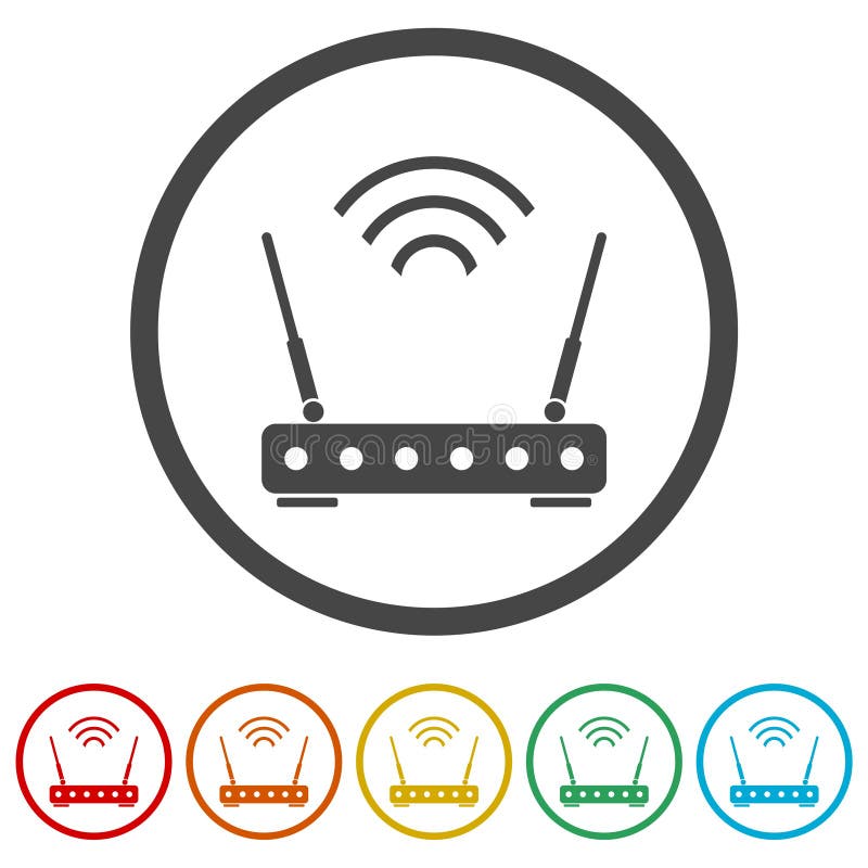 Router Icon, Modem Router, 6 Colors Included Stock Vector ...