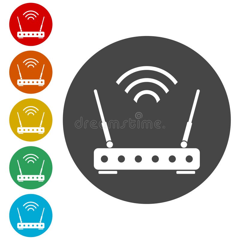Router Icon, Modem Router, Icons Set Stock Illustration - Illustration ...