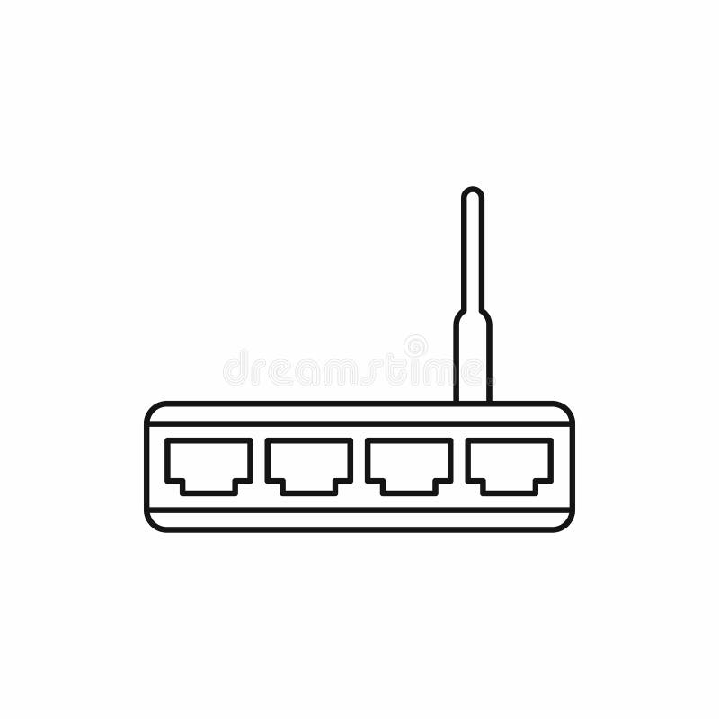 Wifi Router, Wireless Dsl Modem Line Icon, Outline Vector Sign, Stock ...