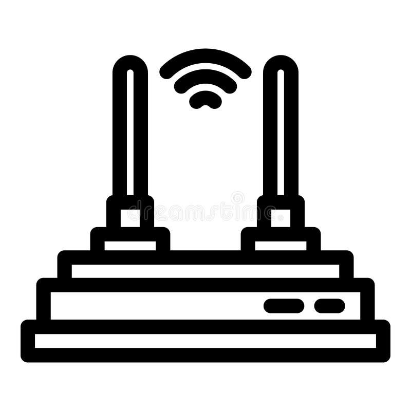 Router icon, outline style stock vector. Illustration of router - 81995688