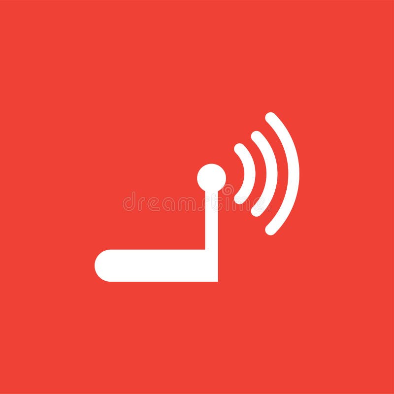 Router Icon on Red Background. Red Flat Style Vector Illustration Stock ...