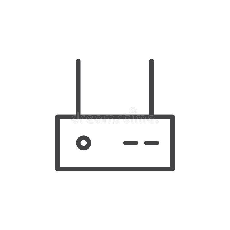 Router Icon Thin Outline Art Symbol Stock Vector - Illustration of flat ...