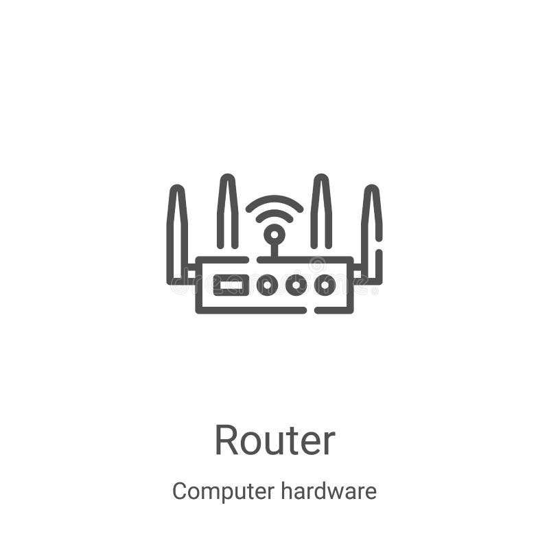Router Icon Vector from Free Time Collection. Thin Line Router Outline ...