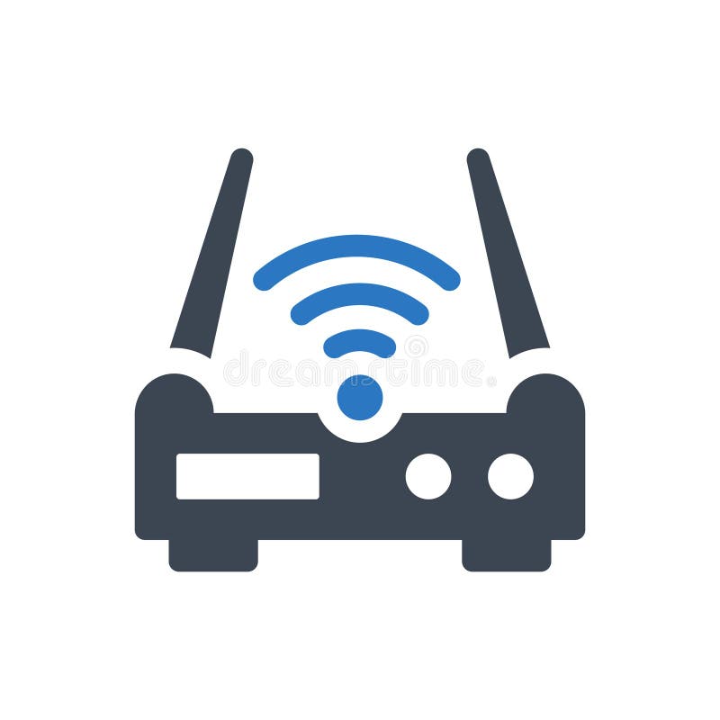 Router Red Icon on White Background. Red Flat Style Vector Illustration ...