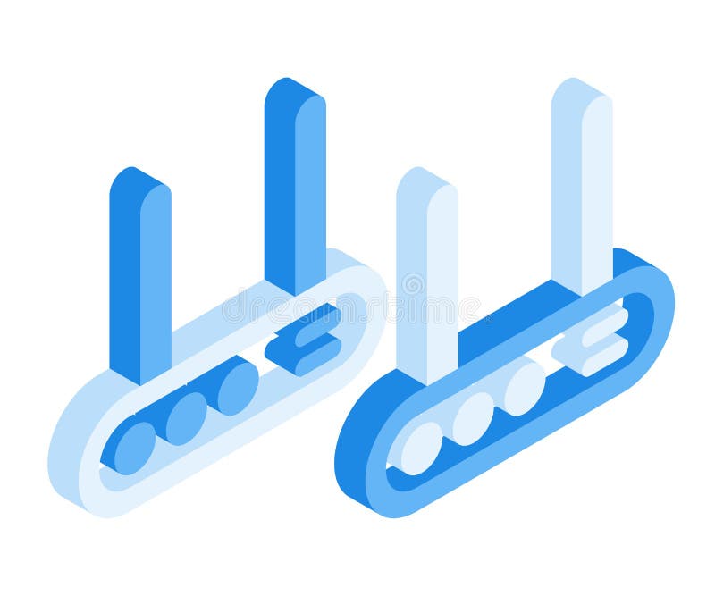 Router Icon. Vector Illustration in Flat Isometric 3D Style Stock ...