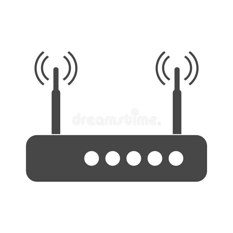 Router Icon on White Background Stock Vector - Illustration of firewall ...