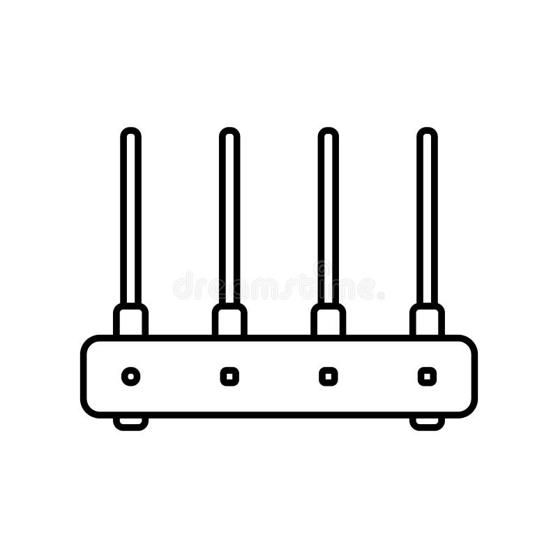 Router icon on white stock vector. Illustration of wireless - 268474503