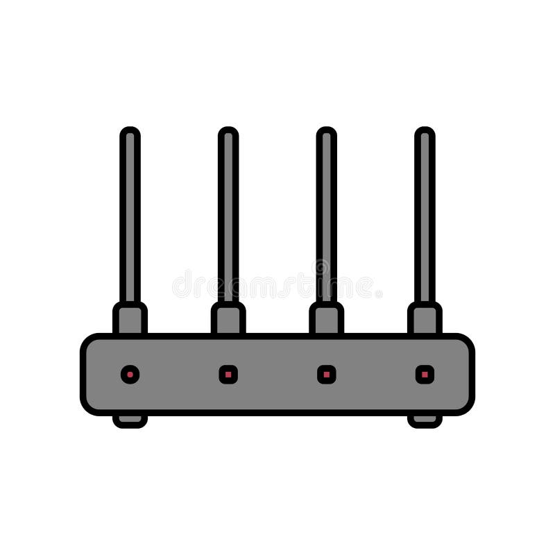 Router icon on white stock illustration. Illustration of simple - 162140106