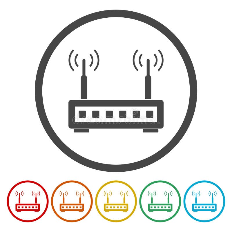 Router icons set stock vector. Illustration of access - 140104236