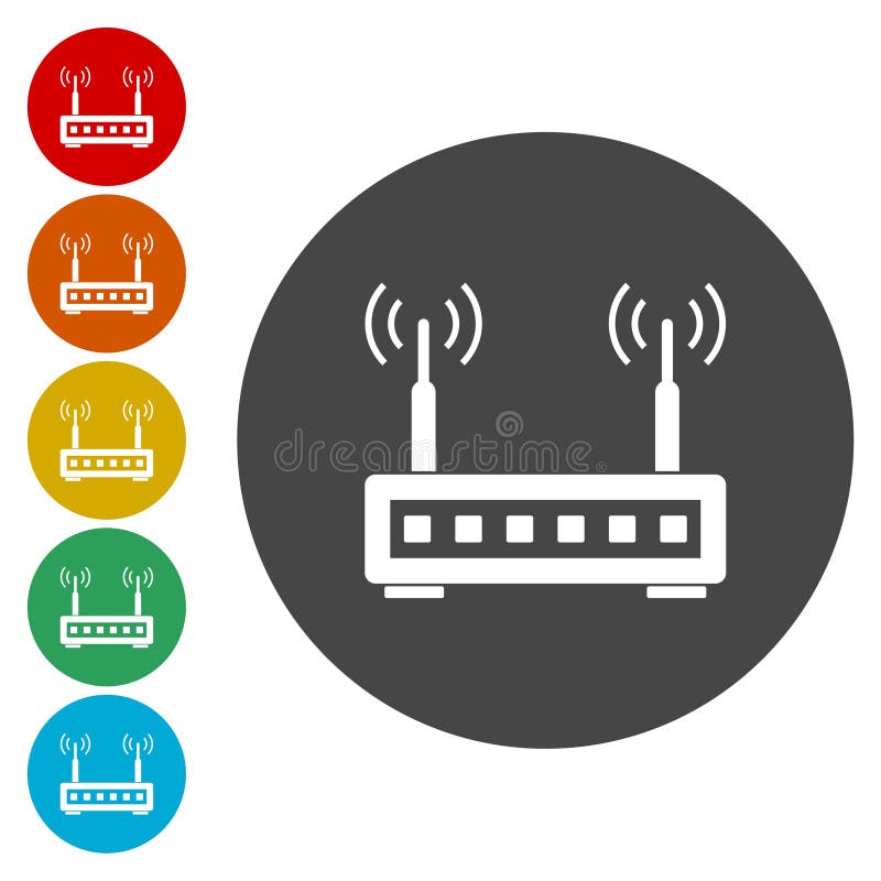 Router icons set stock vector. Illustration of domain - 133046498