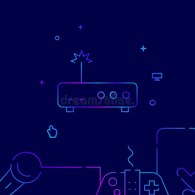 Router, Internet Gradient Line Icon, Vector Illustration Stock Vector ...