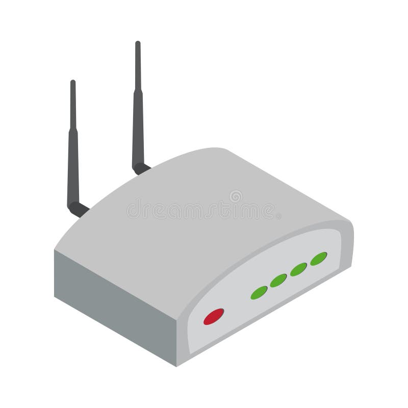 Wi-fi Router Isometric Icon. 3d Line Art Technical Drawing. Editable ...