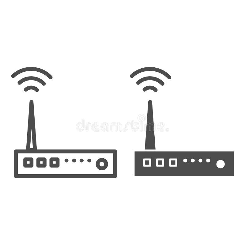 Router Line and Glyph Icon. Wi Fi Vector Illustration Isolated on White ...