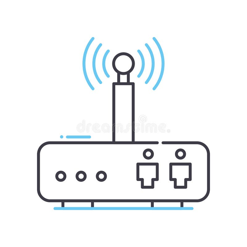 Router Line Icon, Outline Symbol, Vector Illustration, Concept Sign ... Router Line Icon, Outline Symbol, Vector Illustration, Concept Sign ...