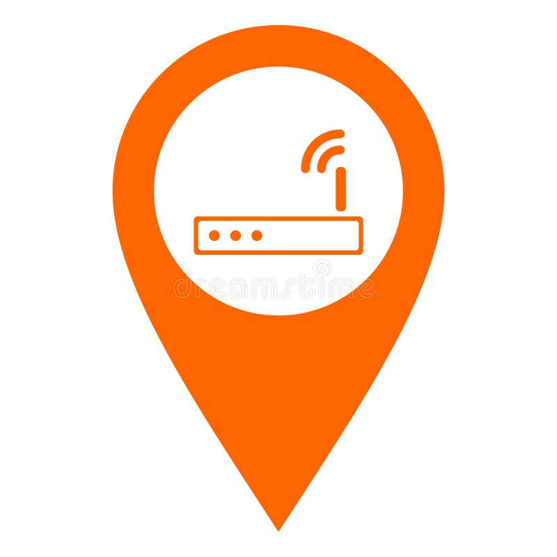 Router and Location Pin As Vector Illustration Stock Vector ...