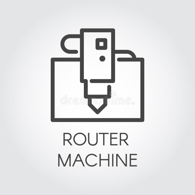 Router Machine Line Icon. Computer-controlled Cutting Device Stock ...