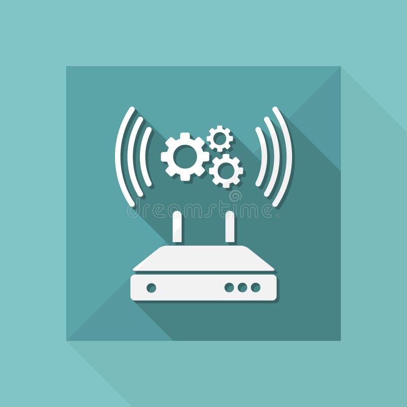 Router or Modem Setting Icon Stock Vector - Illustration of broadband ...