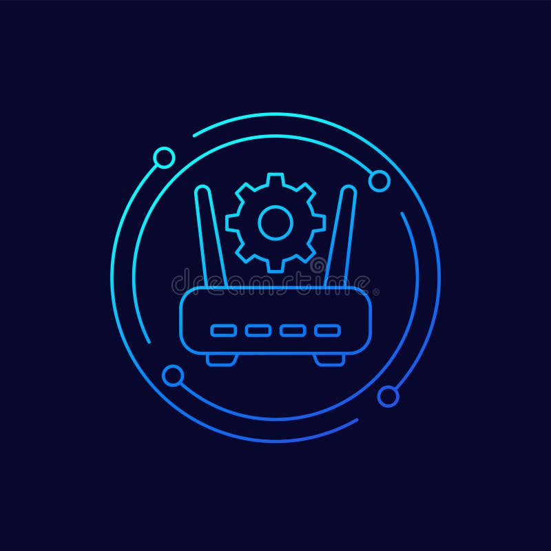 Router, Modem Settings Icon in Linear Design Stock Vector ...