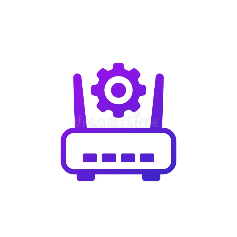 Router, Modem Settings Icon on White Stock Illustration - Illustration ...