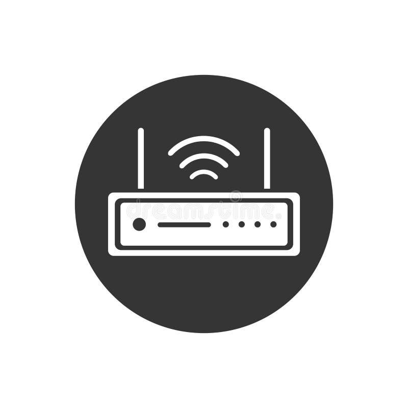 Router, Modem Settings Icon on White Stock Illustration - Illustration ...