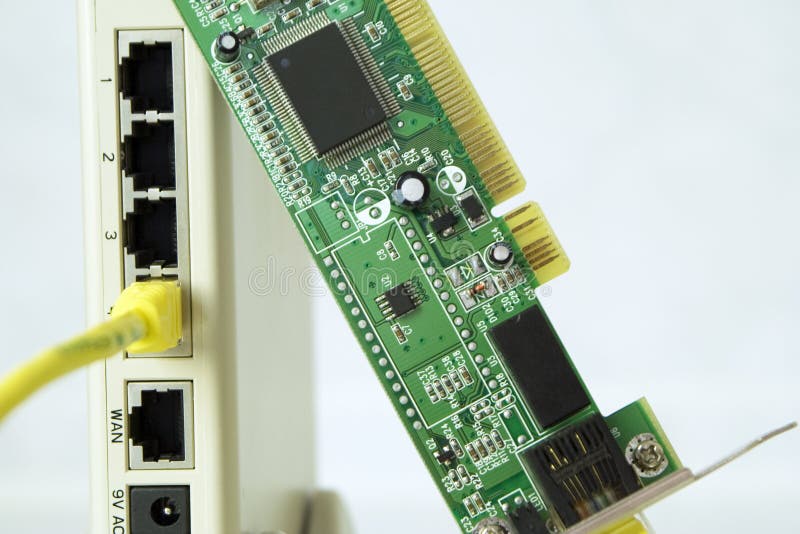 Network card with cable stock image. Image of ethernet - 1965501