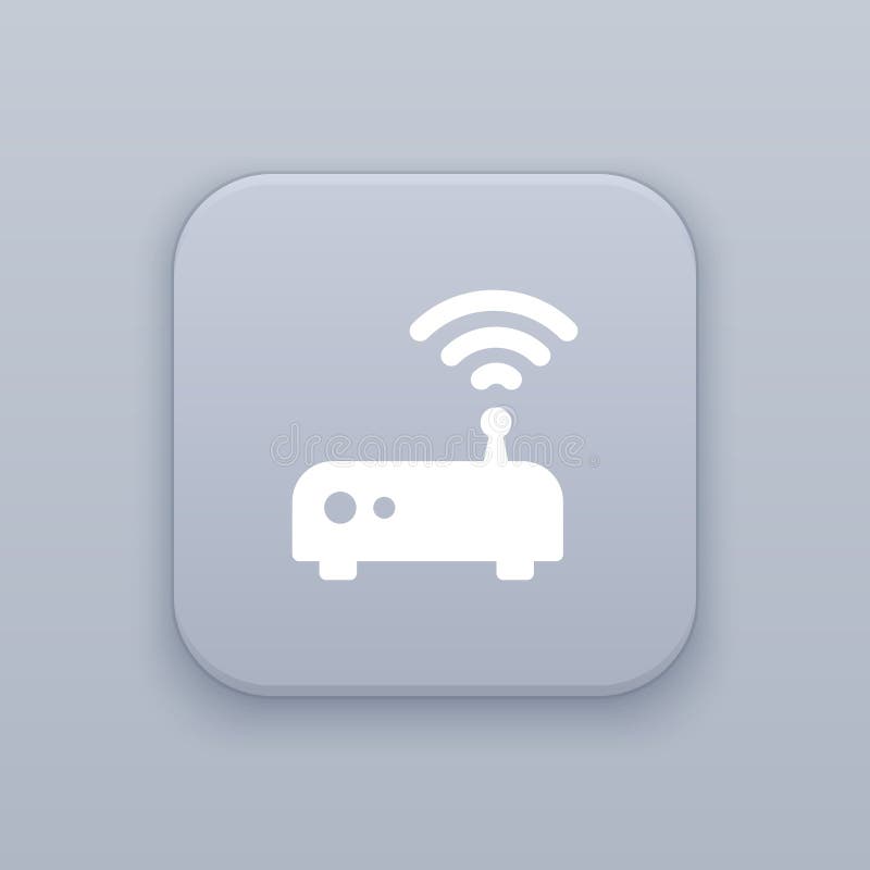 Router, Network Gray Vector Button with White Icon Stock Vector ...