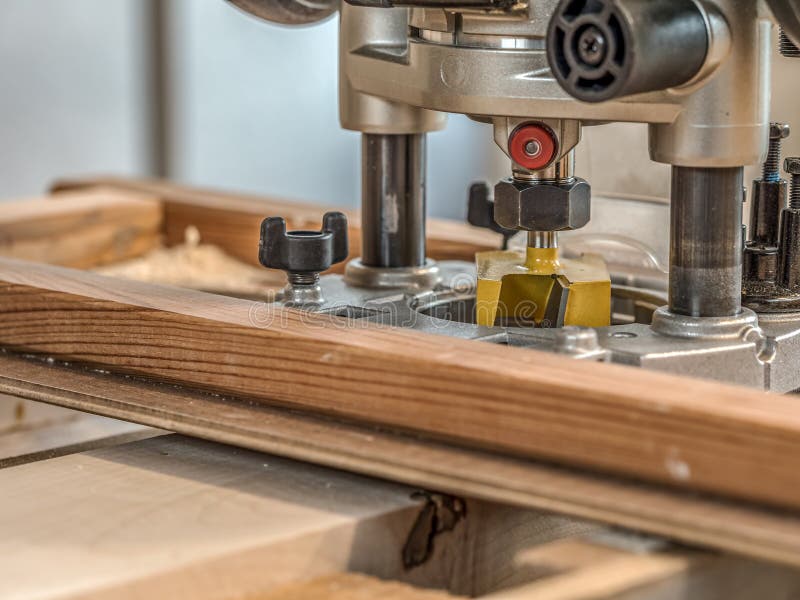Router with Planing Bit and Planing Jig Stock Photo - Image of ...