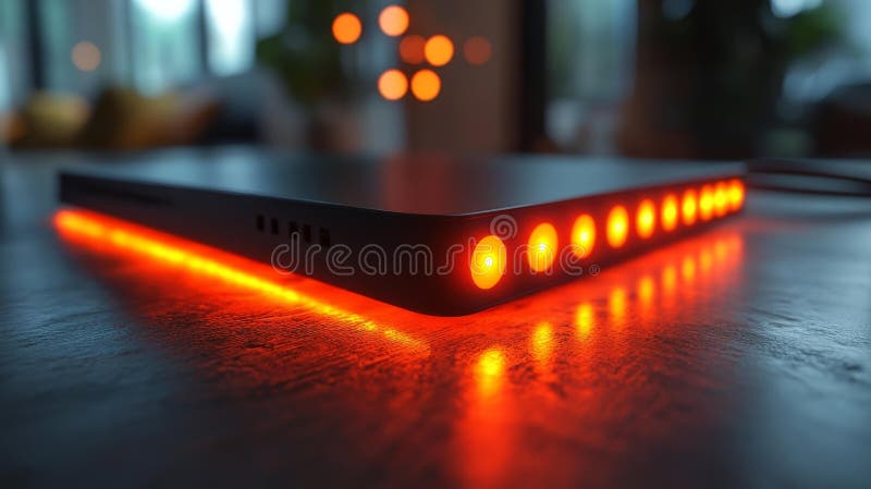 Router with Red Warning Lights Indicating Blocked Internet Access Stock ...