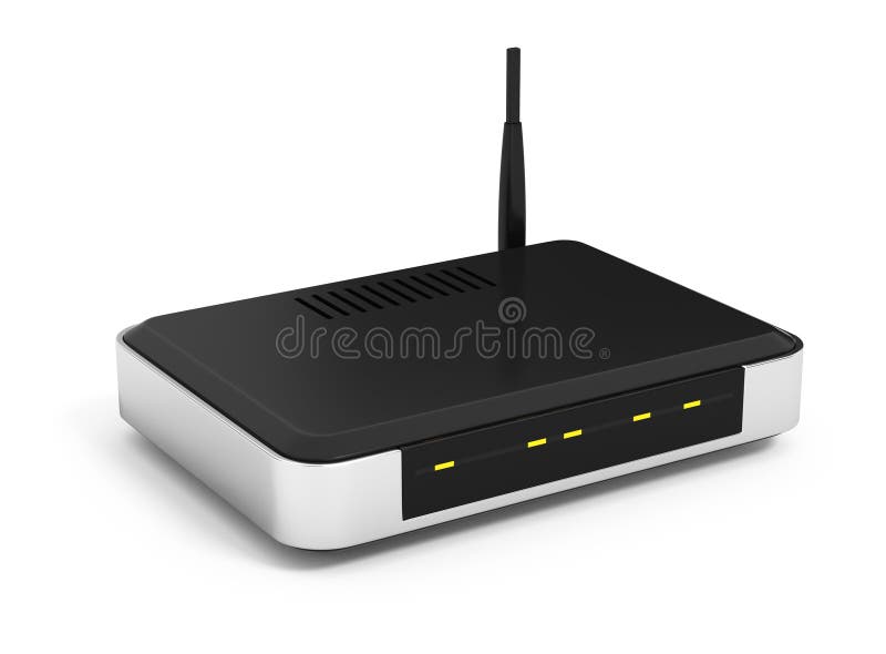 Icona Senza Fili Di Vettore Del Router Con Una Lan Di 4 Connettori, 1 ...